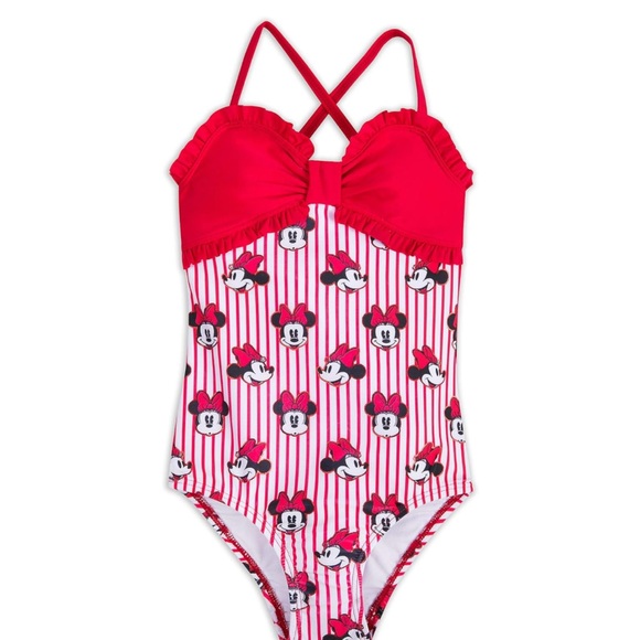 Disney | Swim | Disney Red And White Minnie Mouse One Piece Swimwear ...